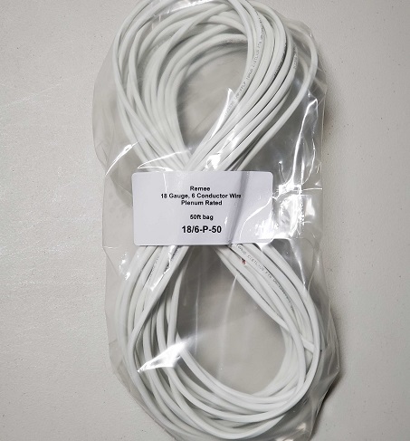 18 Gauge, 6 Conductor Plenum Wire. 50ft or 100ft Bag