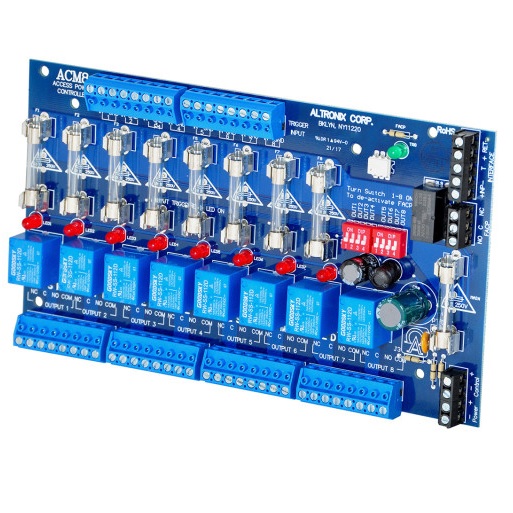 Altronix, ACM8 Access Power Controller, 8 Fused Relay Outputs, FAI, Board