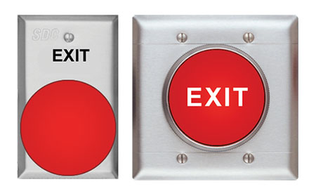 SDC 446 Series Single Gang Heavy Duty Mushroom Exit Button: maglocks