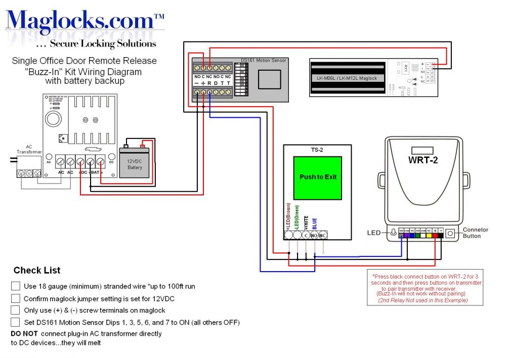 Single Door Remote Buzz-In Kit with Magnetic Lock