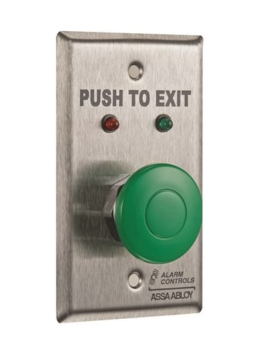 TS-1 Mushroom Push To Exit Button with Red and Green LEDs